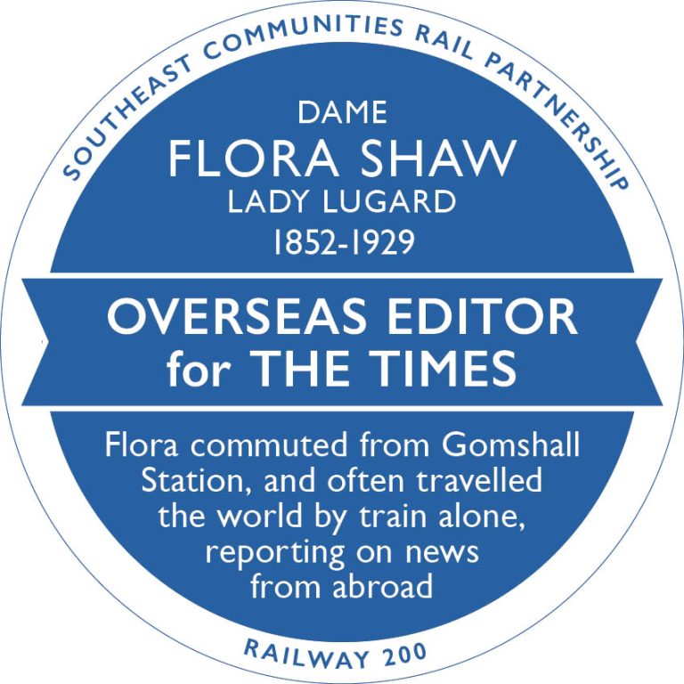 Railway 200 Blue Plaque: Dame Flora Shaw | Southeast Communities Rail ...